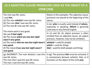 Chapter 13 adjective clauses | PPTX