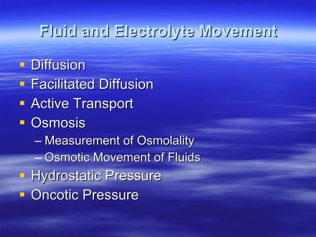 Chapter 13 And 15 Fluid Electrolytes Basics | PPT | Chemistry | Science