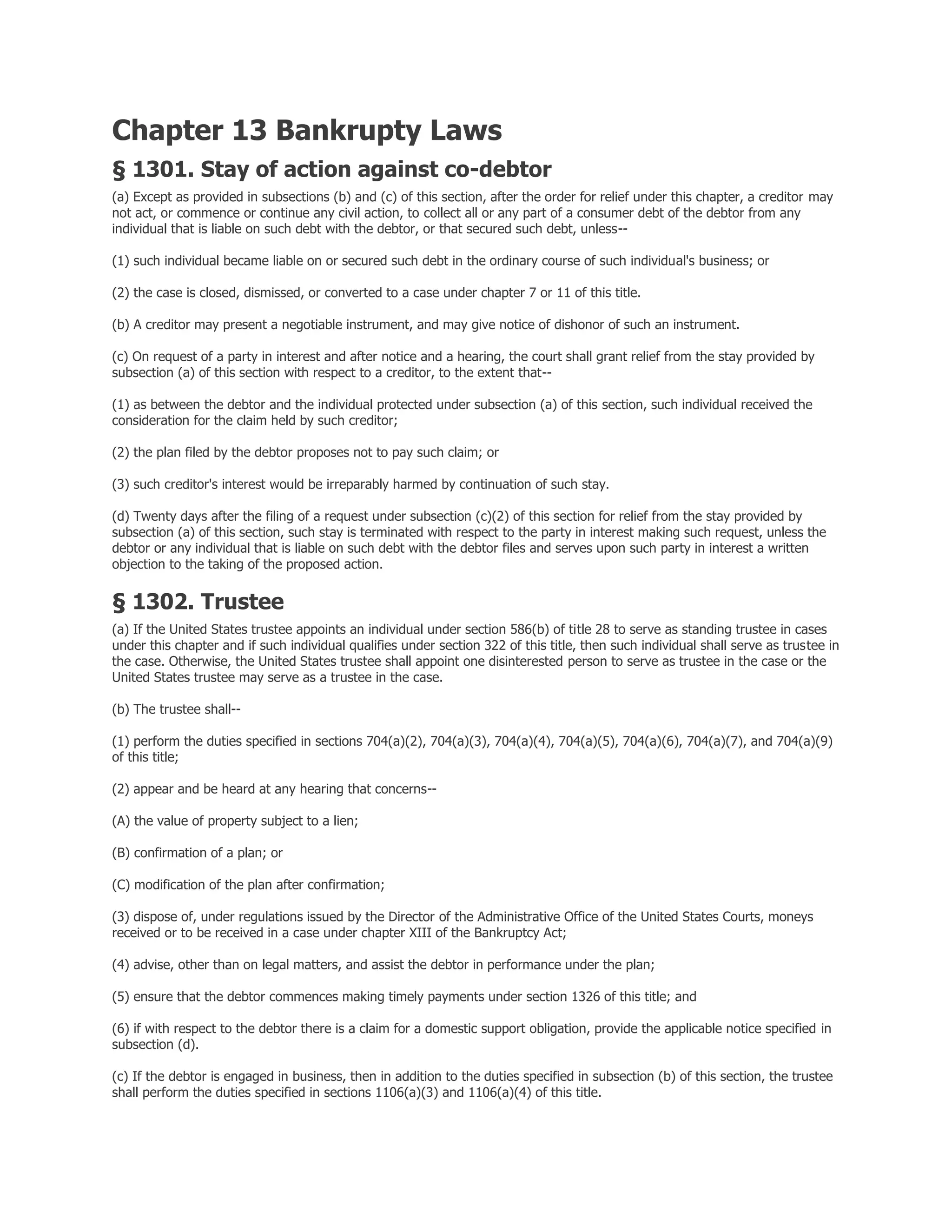 Chapter 13 bankruptcy laws | PDF