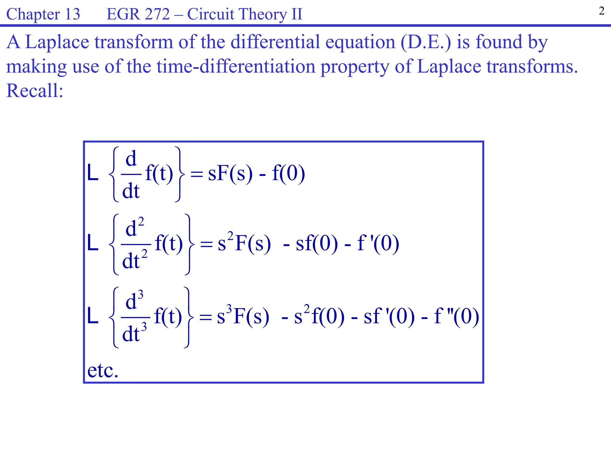 Chapter 13 – Circuit Analysis using Laplace Transforms.pptx | Computer Networking | Computing