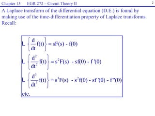 Chapter 13 – Circuit Analysis using Laplace Transforms.pptx | Computer Networking | Computing