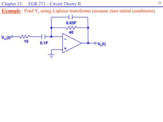 Chapter 13 – Circuit Analysis using Laplace Transforms.pptx | Computer Networking | Computing