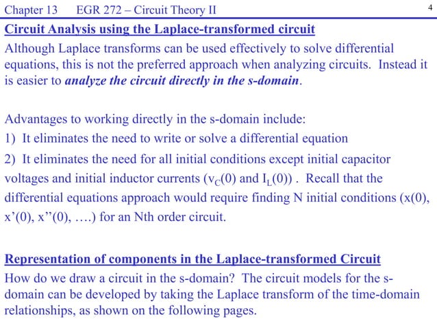 Chapter 13 – Circuit Analysis using Laplace Transforms.pptx | Computer Networking | Computing