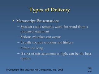 Chapter 13 delivering the pres | PPT