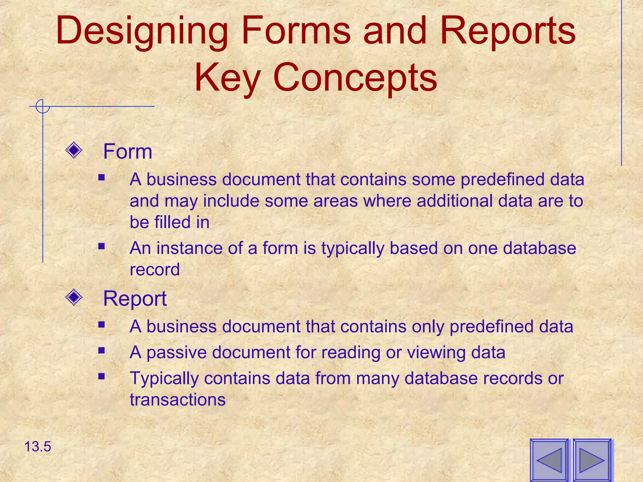 Chapter13 designing forms and reports | PPT