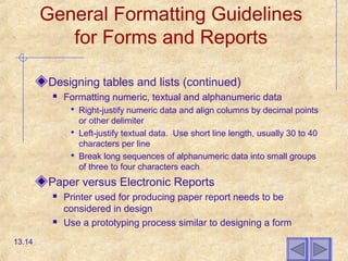 Chapter13 designing forms and reports | PPT
