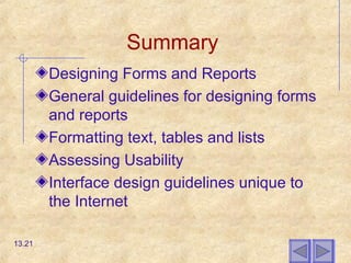 Chapter13 designing forms and reports | PPT