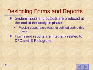 Chapter13 designing forms and reports | PPT
