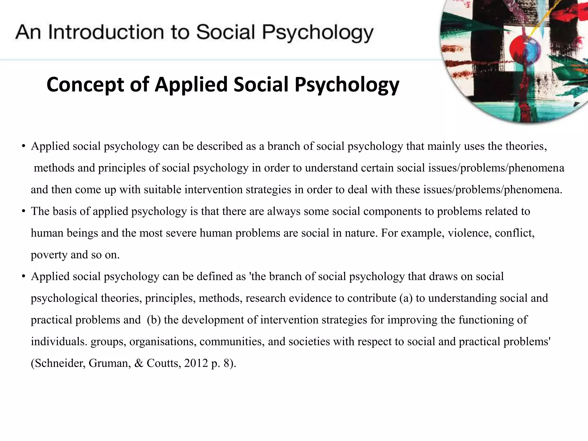 Chapter 13 Introduction to Applied Social Psychology | PPTX