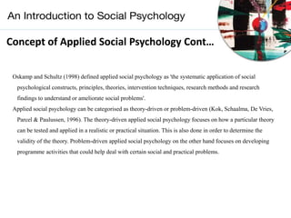 Chapter 13 Introduction to Applied Social Psychology | PPTX