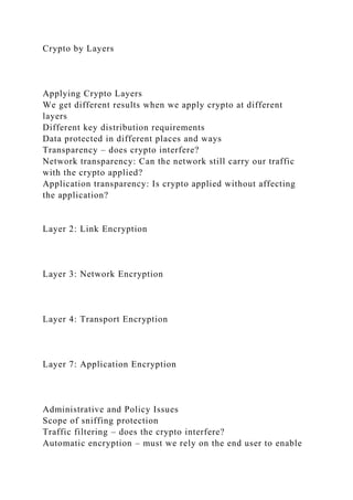 Chapter 13Network EncryptionChapter 13 OverviewRole of.docx