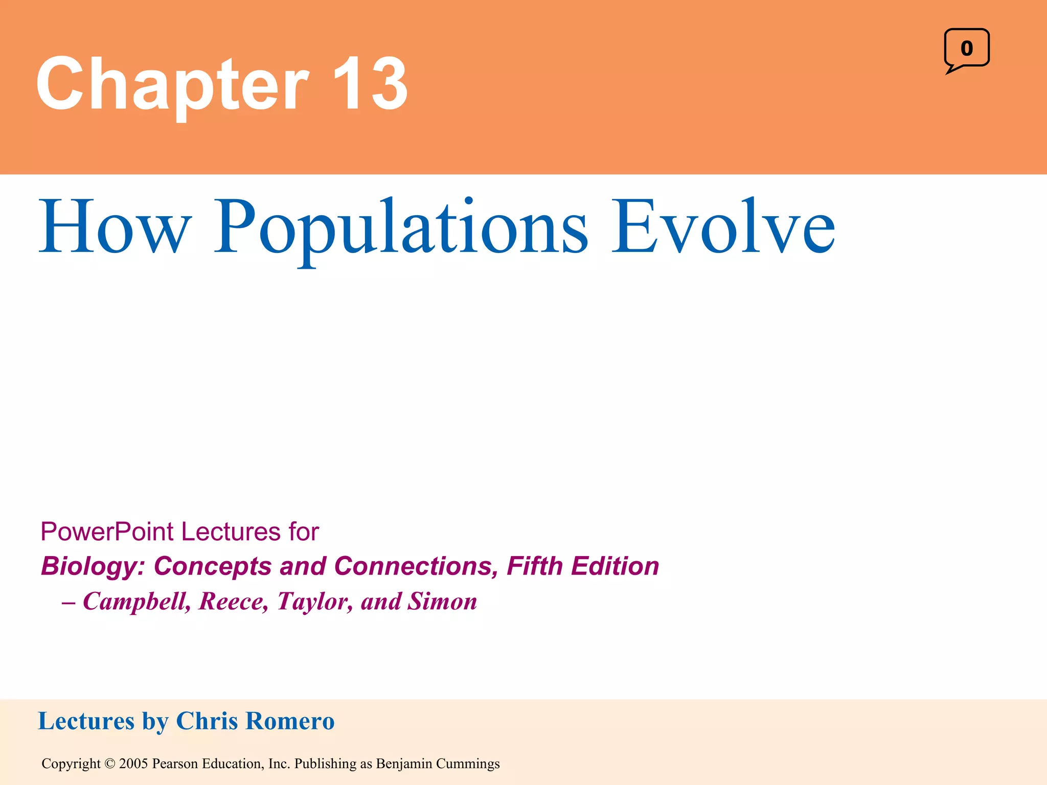 Chapter 13 How Populations Evolve | PPT