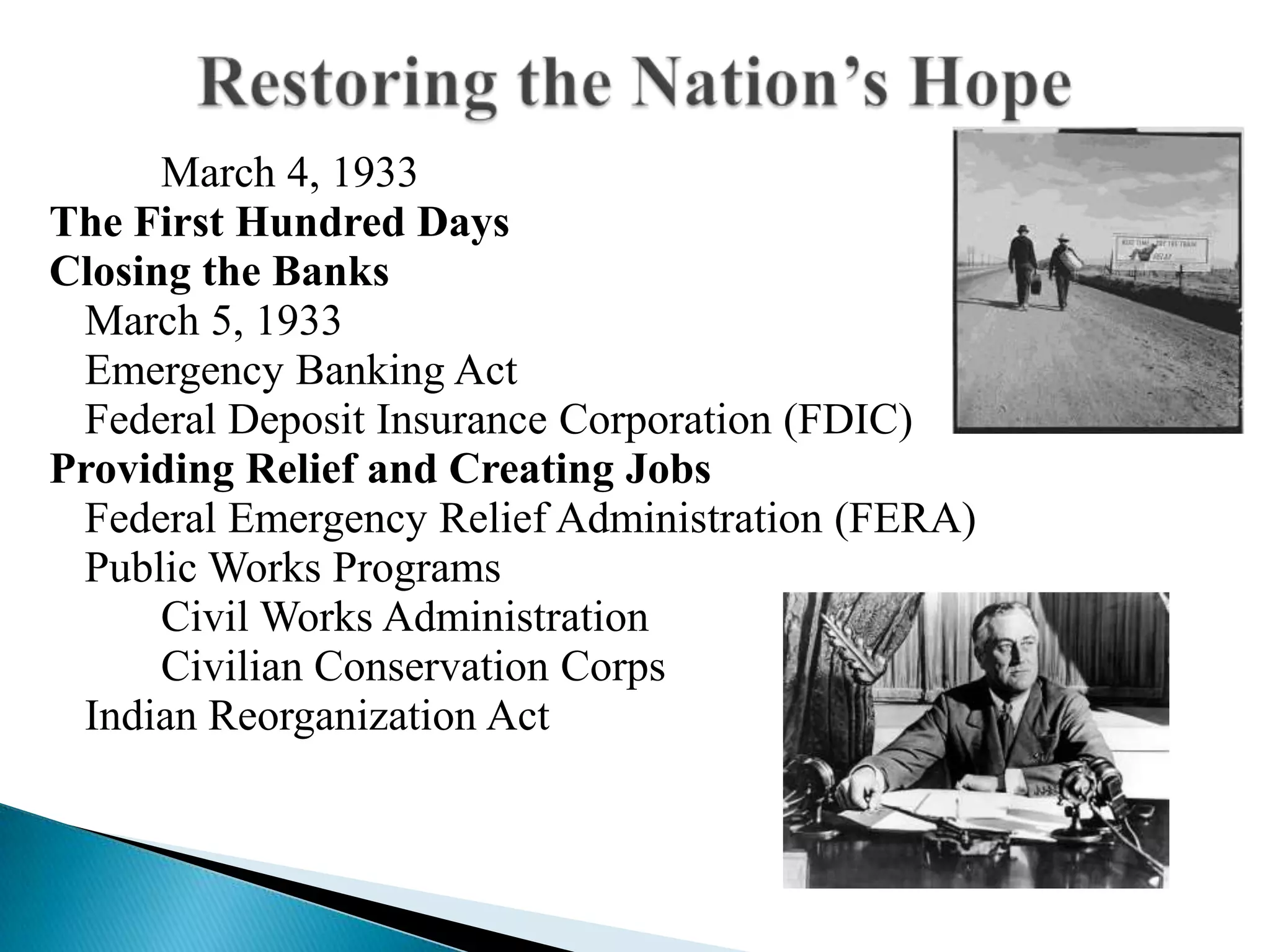 Chapter 13 section 1 the new deal us history | PPTX | Business and Finance