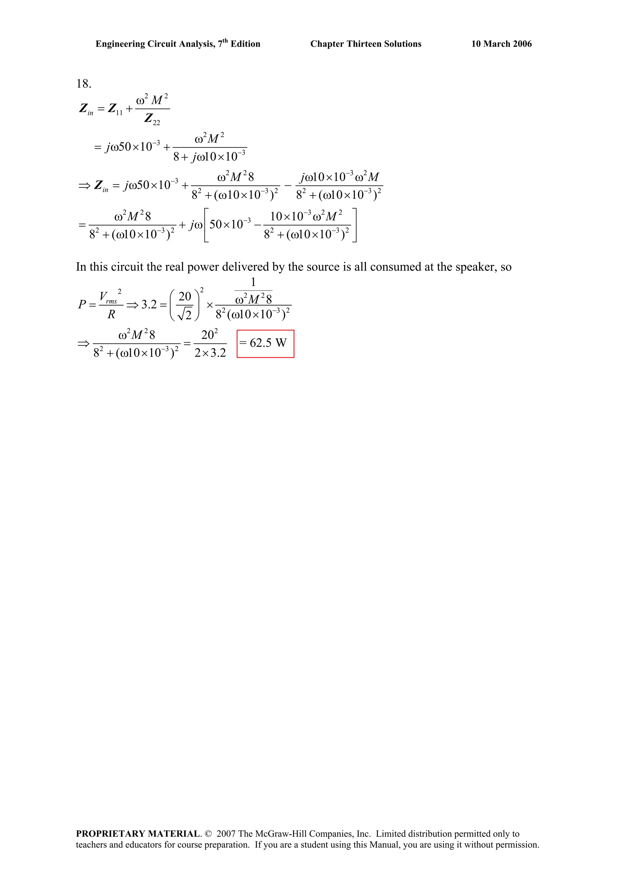 Chapter 13 solutions_to_exercises (engineering circuit analysis 7th) | PDF