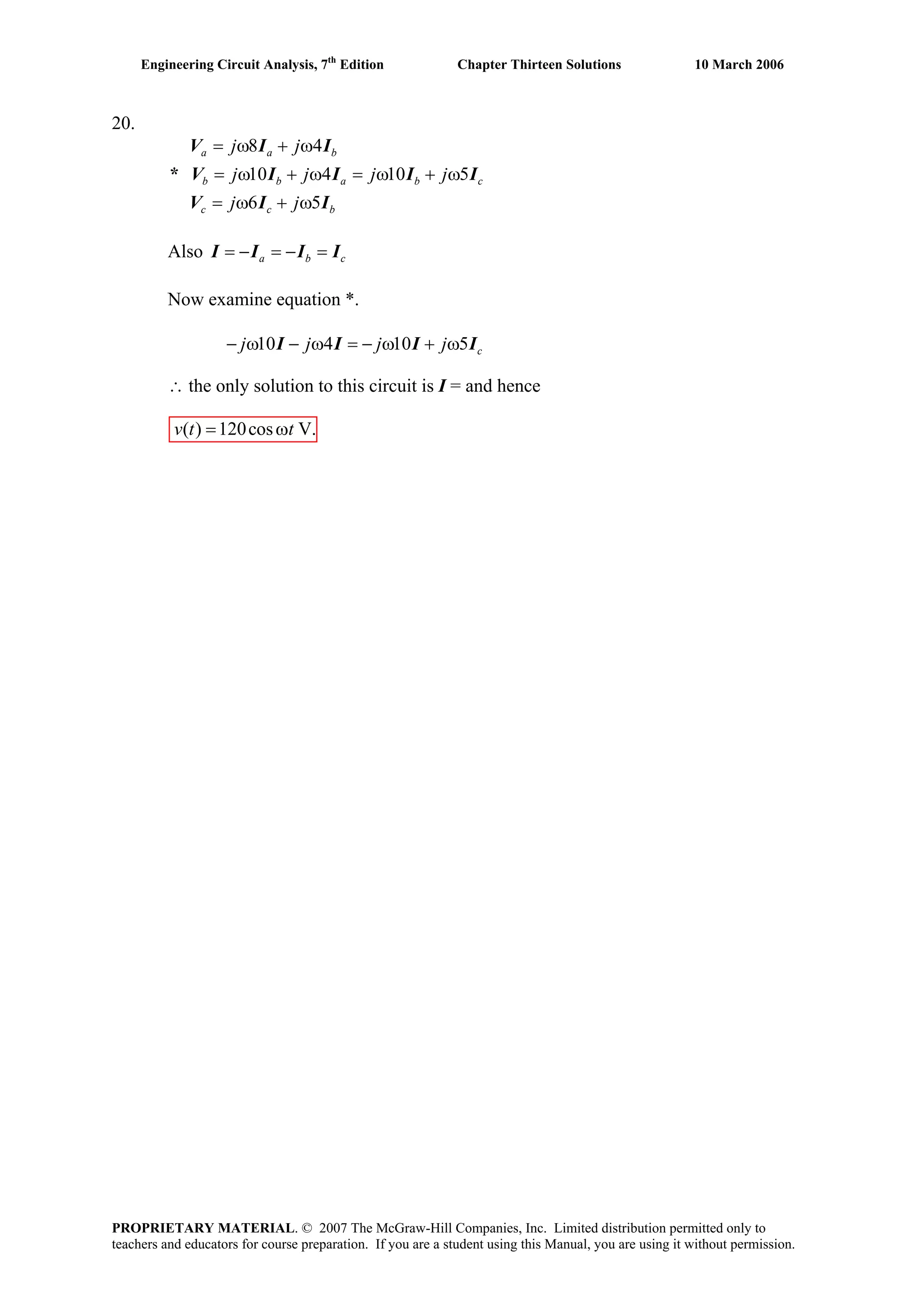 Chapter 13 solutions_to_exercises (engineering circuit analysis 7th) | PDF