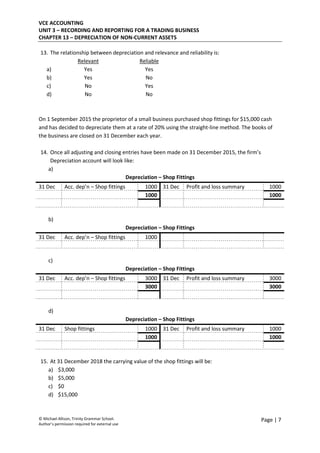 Chapter 13 Straight-Line Depreciation - Test | PDF
