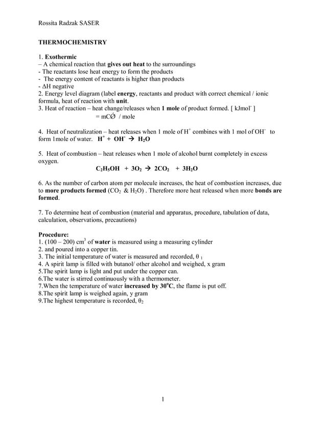 Chapter 13 Thermochemistry | PDF
