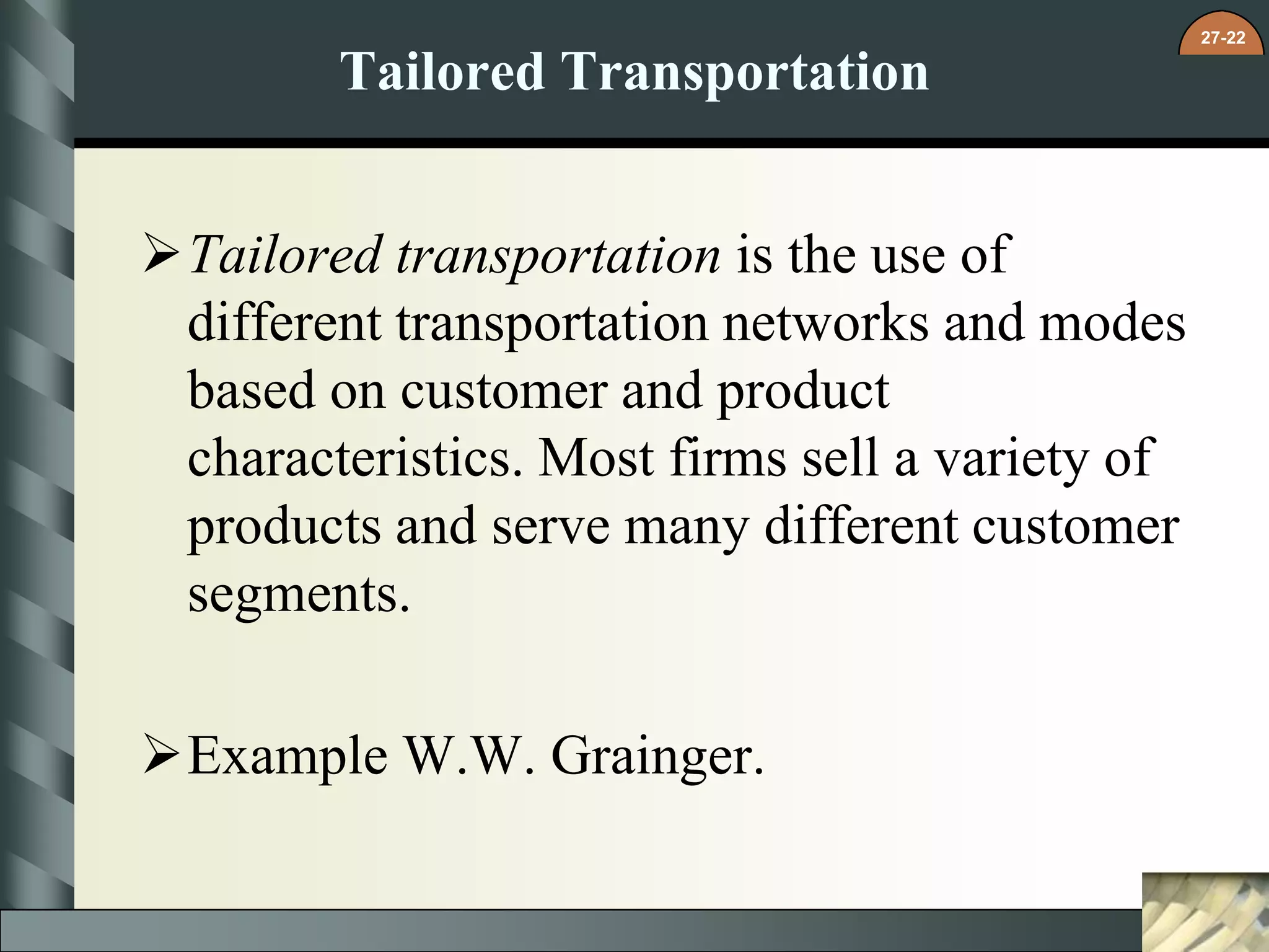 Chapter 13 transportation in a supply chain | PPT