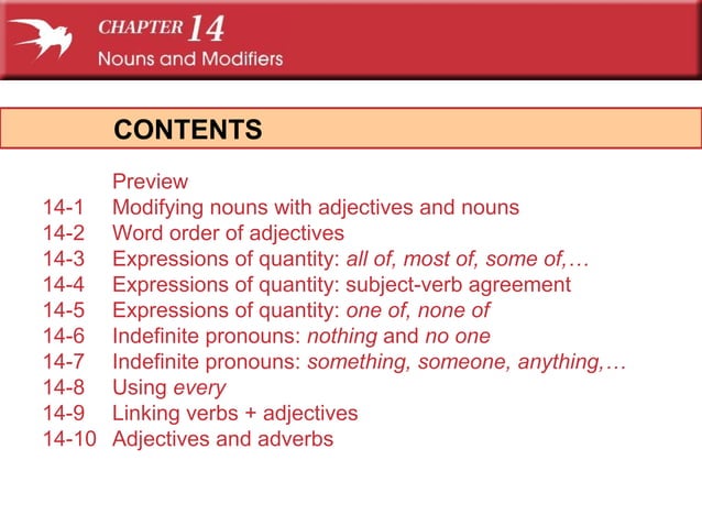 Chapter 14 Nouns &Modifiers | PPT