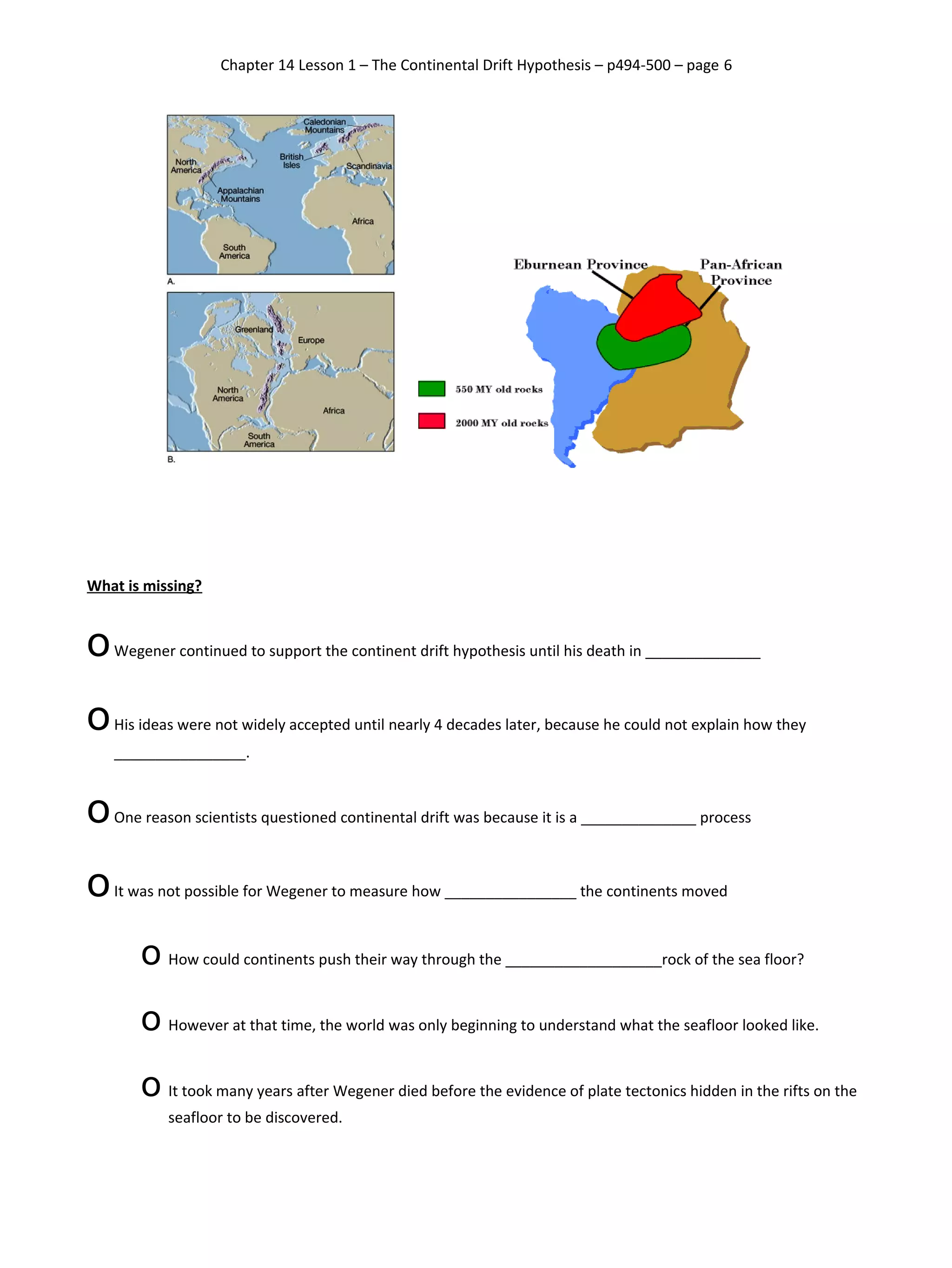 Chapter 14.1: Continental Drift Hypothesis | RTF