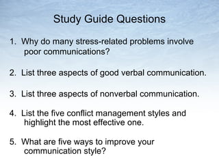 Managing Stress: Communication Skills | PPT