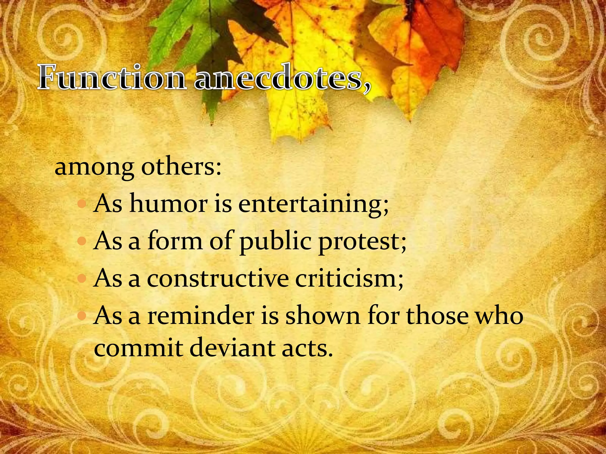 Chapter 14 Anecdote text | PPTX | Humor and Satire | Pop Culture