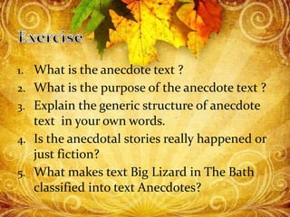 Chapter 14 Anecdote text | PPTX | Humor and Satire | Pop Culture