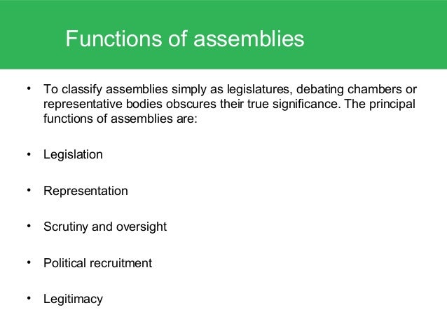 ASSEMBLIES - Functions of assemblies