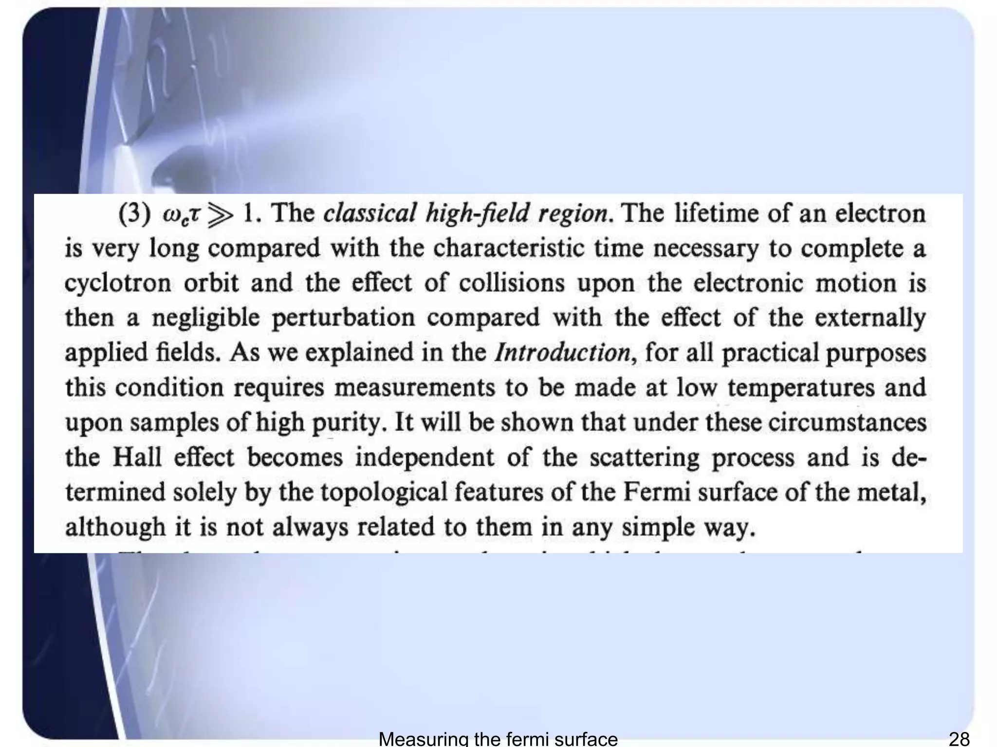 Measuring the Fermi Surface | PPSX