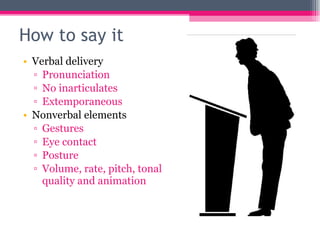 Chapter 14: Public Speaking Presenting The Message | PPT