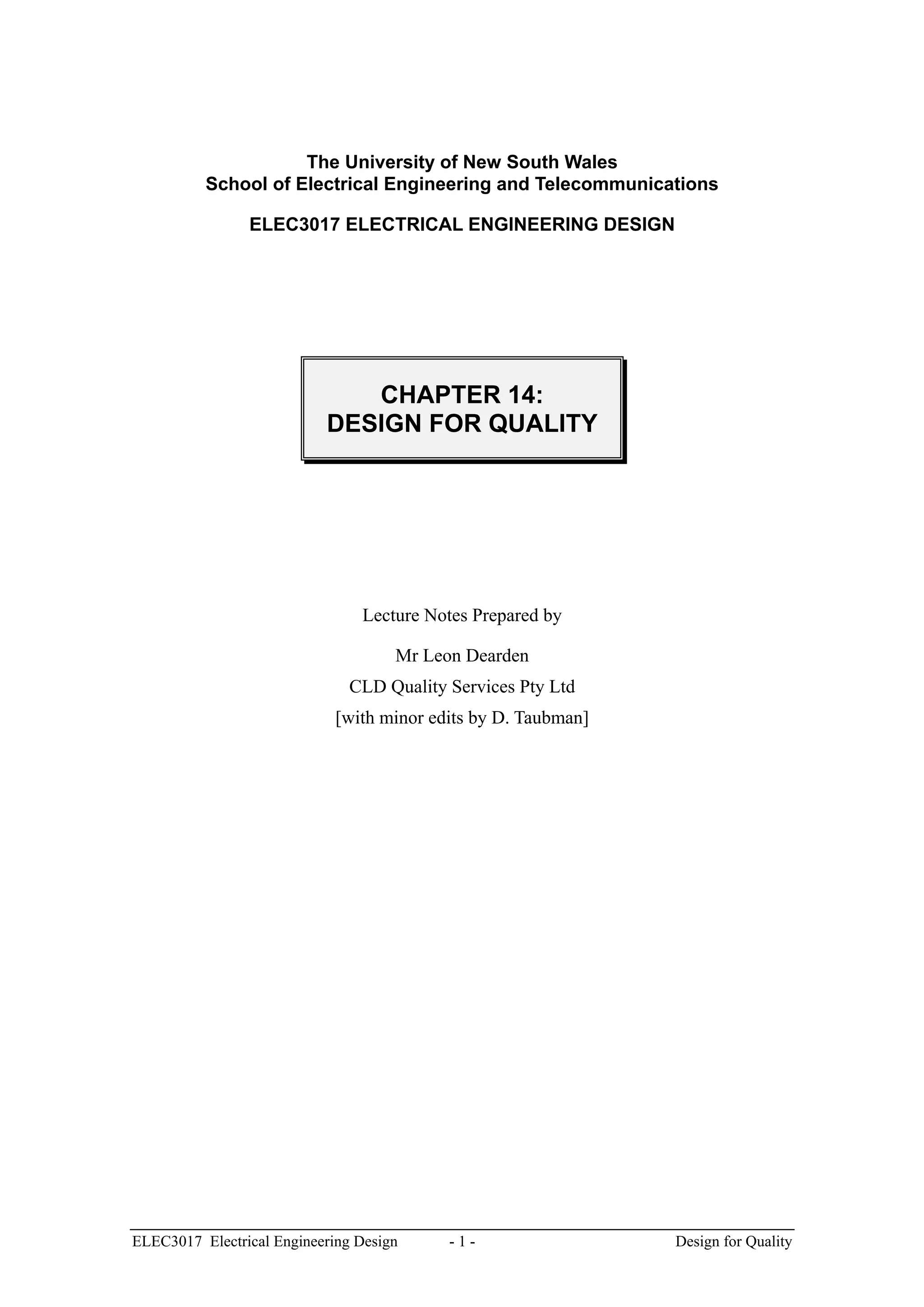 Chapter14 quality | PDF