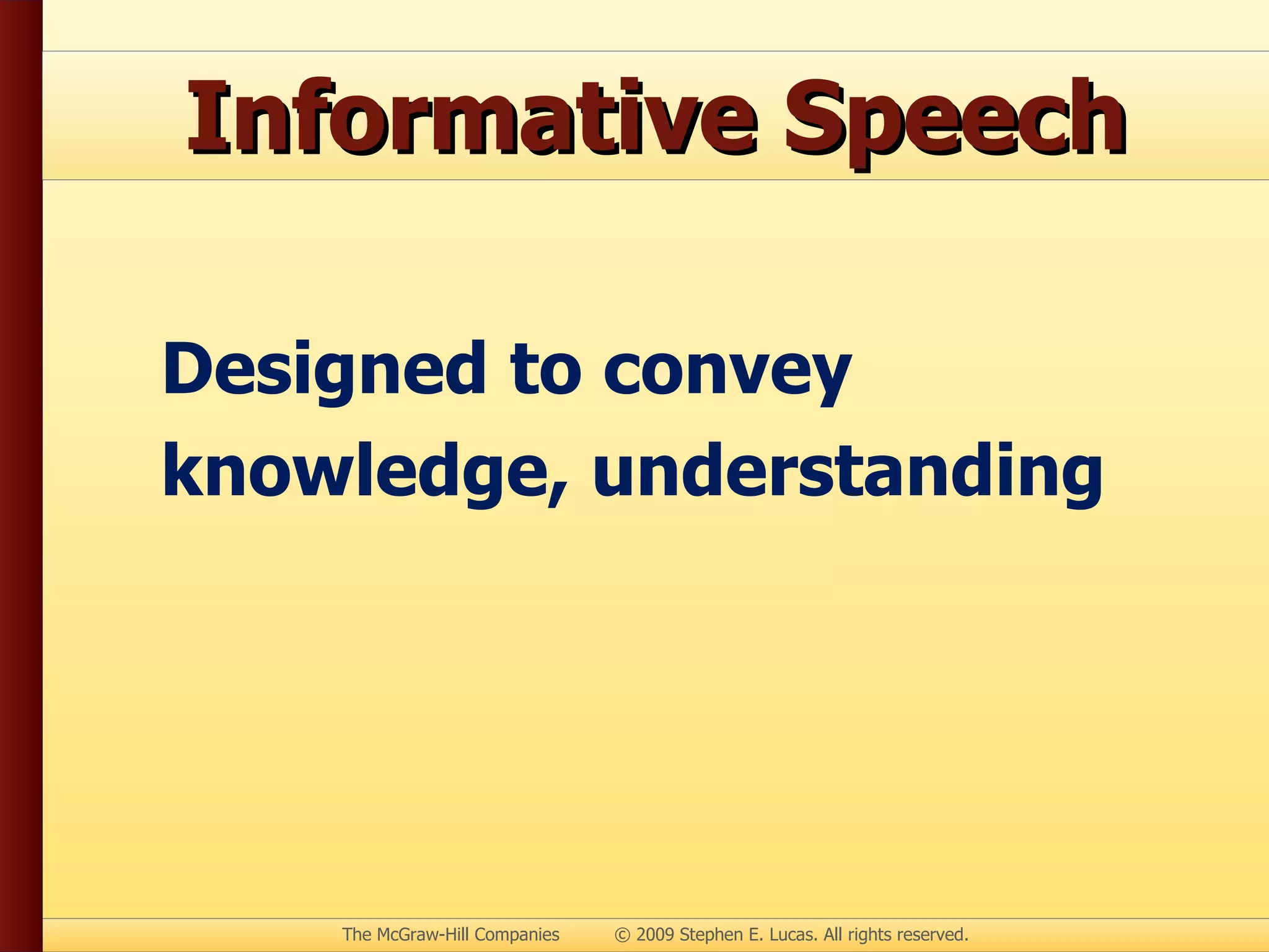 Chapter 14 - Speaking to Inform | PPT