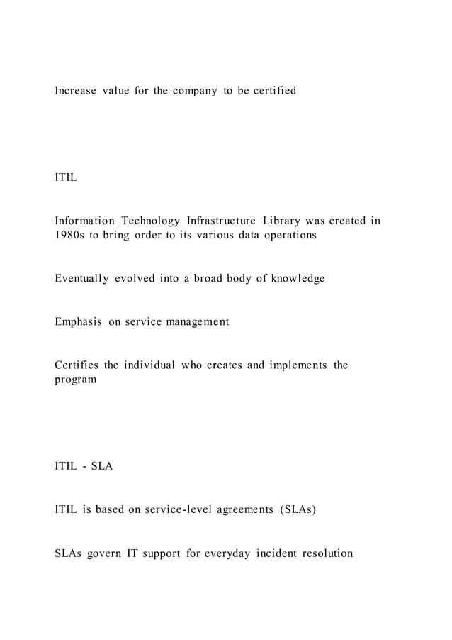 Chapter 14 certificationsIT Framework standards | DOCX