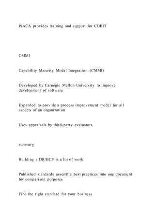 Chapter 14 certificationsIT Framework standards | DOCX