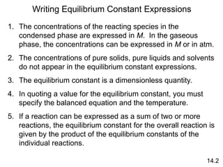 Chapter_14_Chemical_Equilibrium chapter and applications | PPT