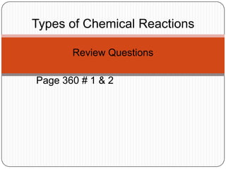 Chapter 14 Chemical Reactions | PPT