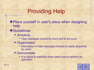 Chapter14 designing interfaces and dialogues | PPT