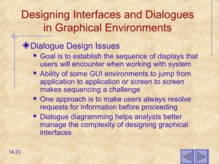 Chapter14 designing interfaces and dialogues | PPT