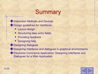 Chapter14 designing interfaces and dialogues | PPT