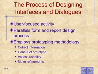 Chapter14 designing interfaces and dialogues | PPT