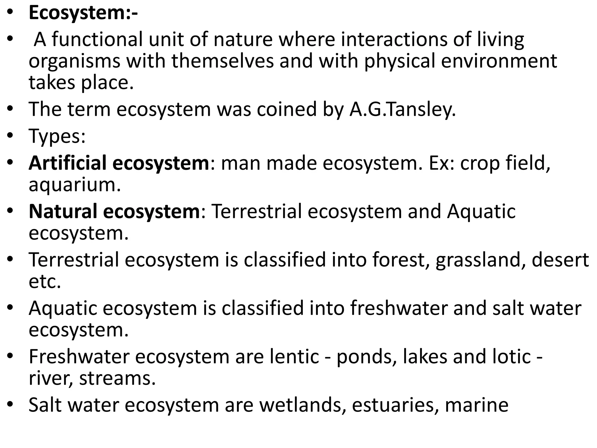Chapter 14 ecosystem by mohanbio | PPTX