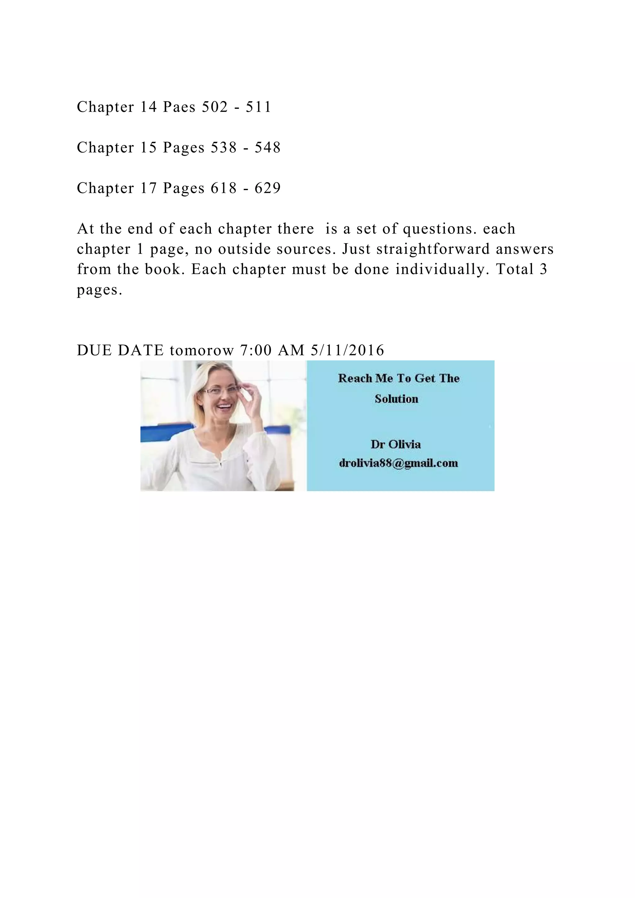 Chapter 14 Paes 502 - 511Chapter 15 Pages 538 - 548Chapter 1.docx