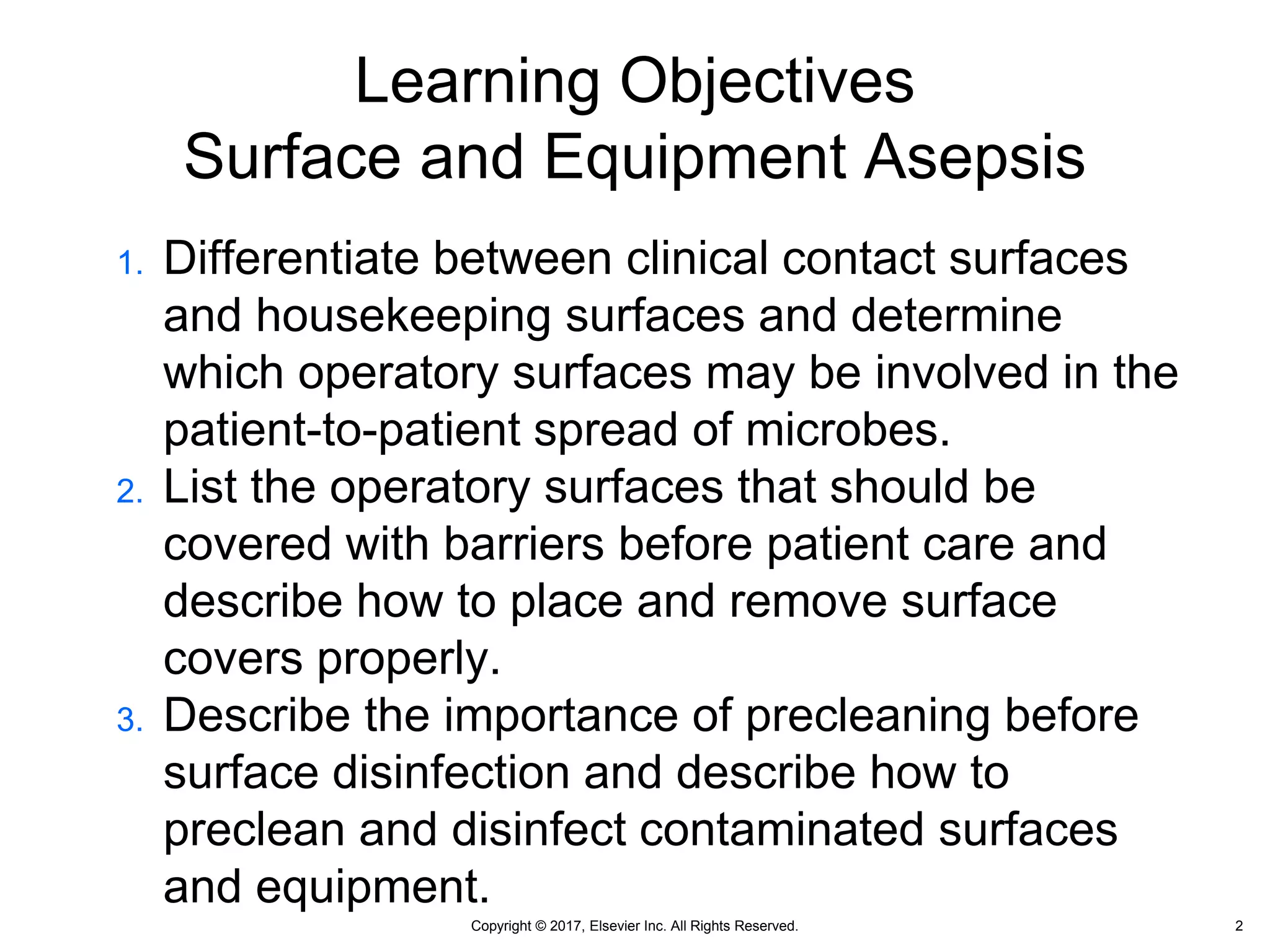 Chapter 14: Surface and Equipment Asepsis | PPTX