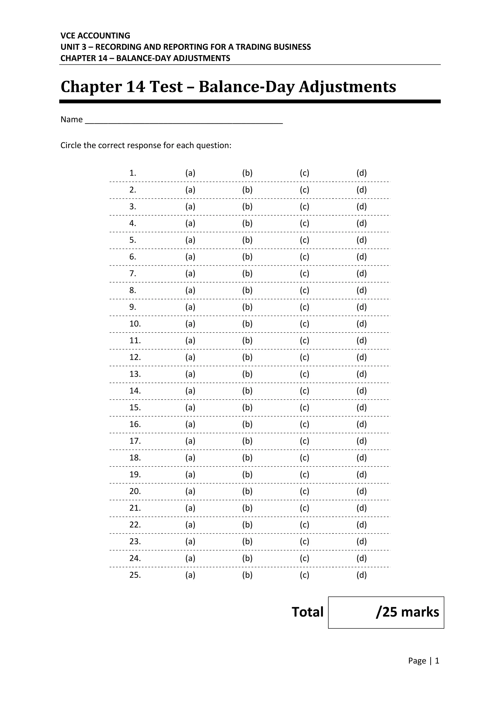Chapter 14 Prepaid and Accrued Expenses - Test | PDF