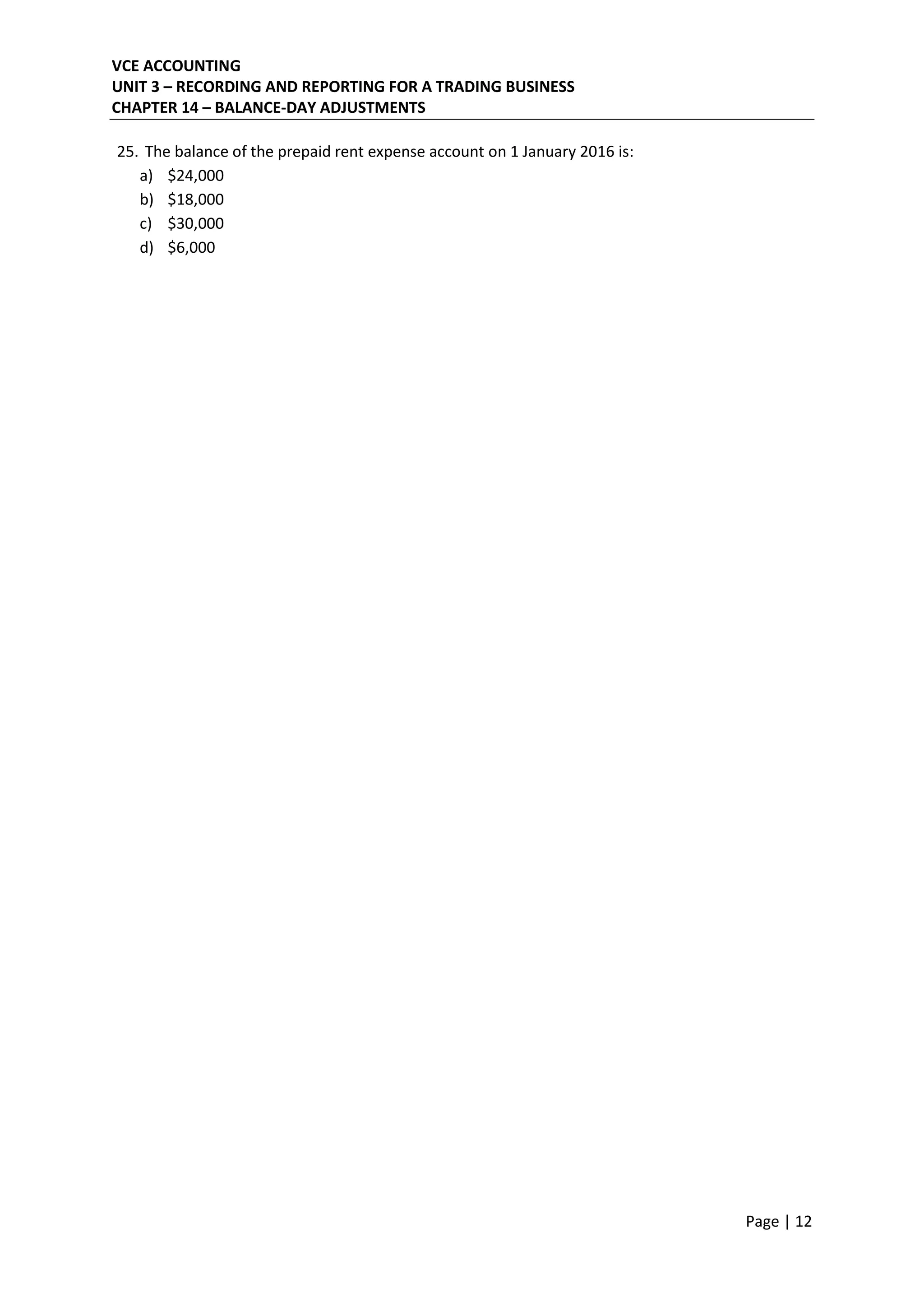 Chapter 14 Prepaid and Accrued Expenses - Test | PDF
