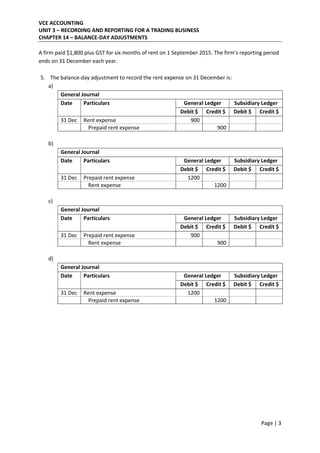 Chapter 14 Prepaid and Accrued Expenses - Test | PDF