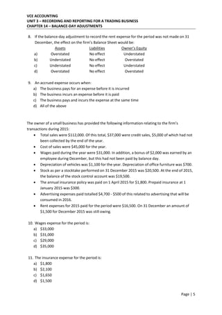 Chapter 14 Prepaid and Accrued Expenses - Test | PDF