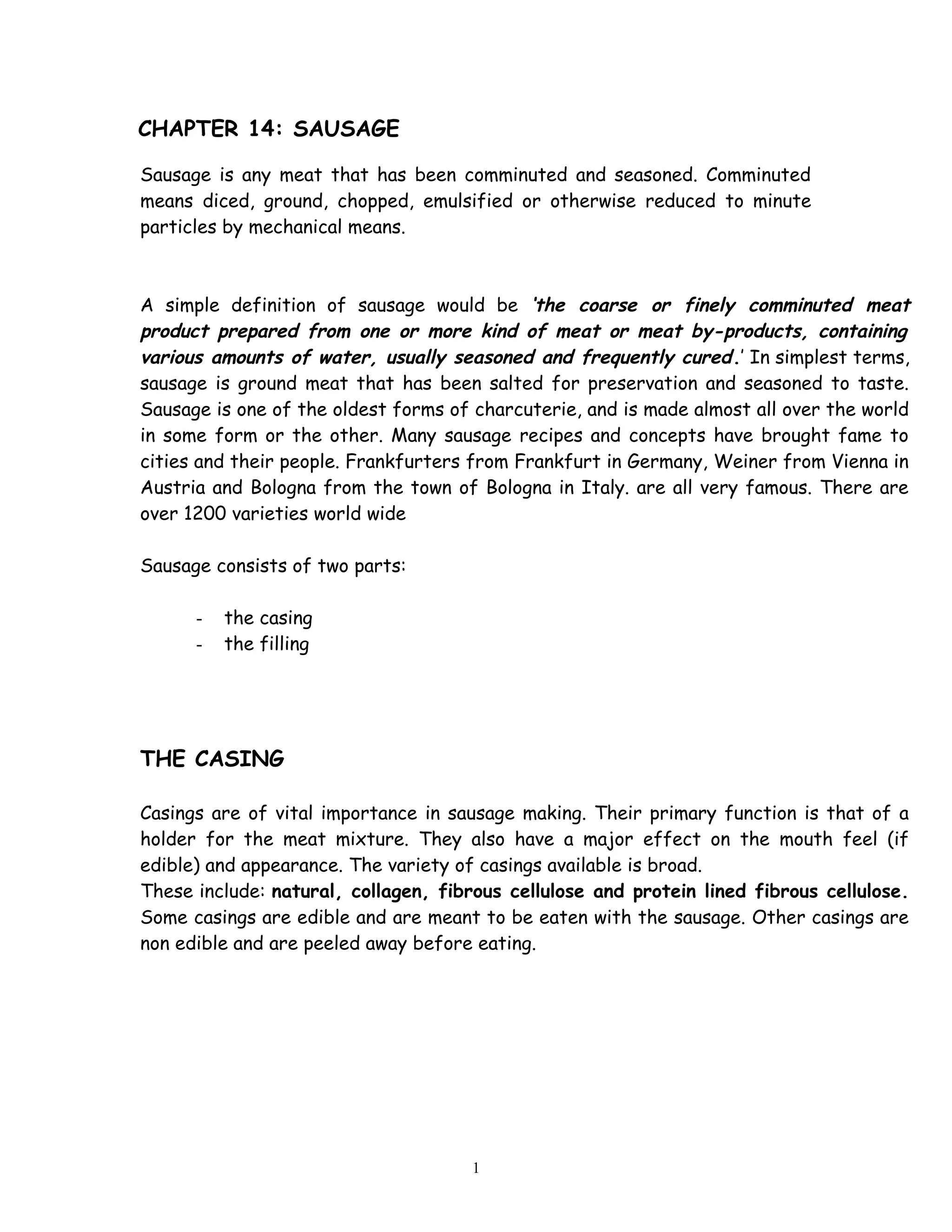 Chapter 14 sausages | DOC