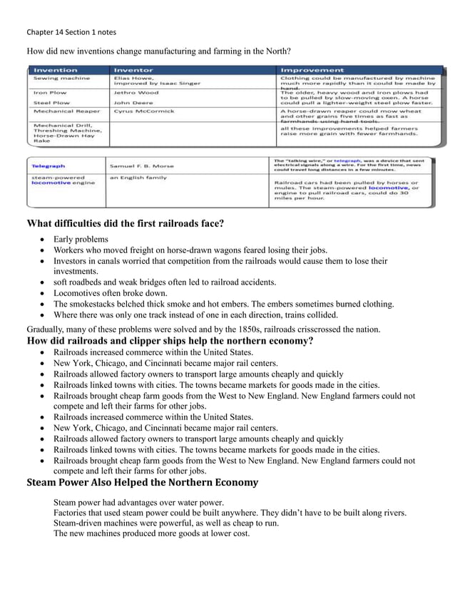 Chapter 14 section 1 notes | DOCX