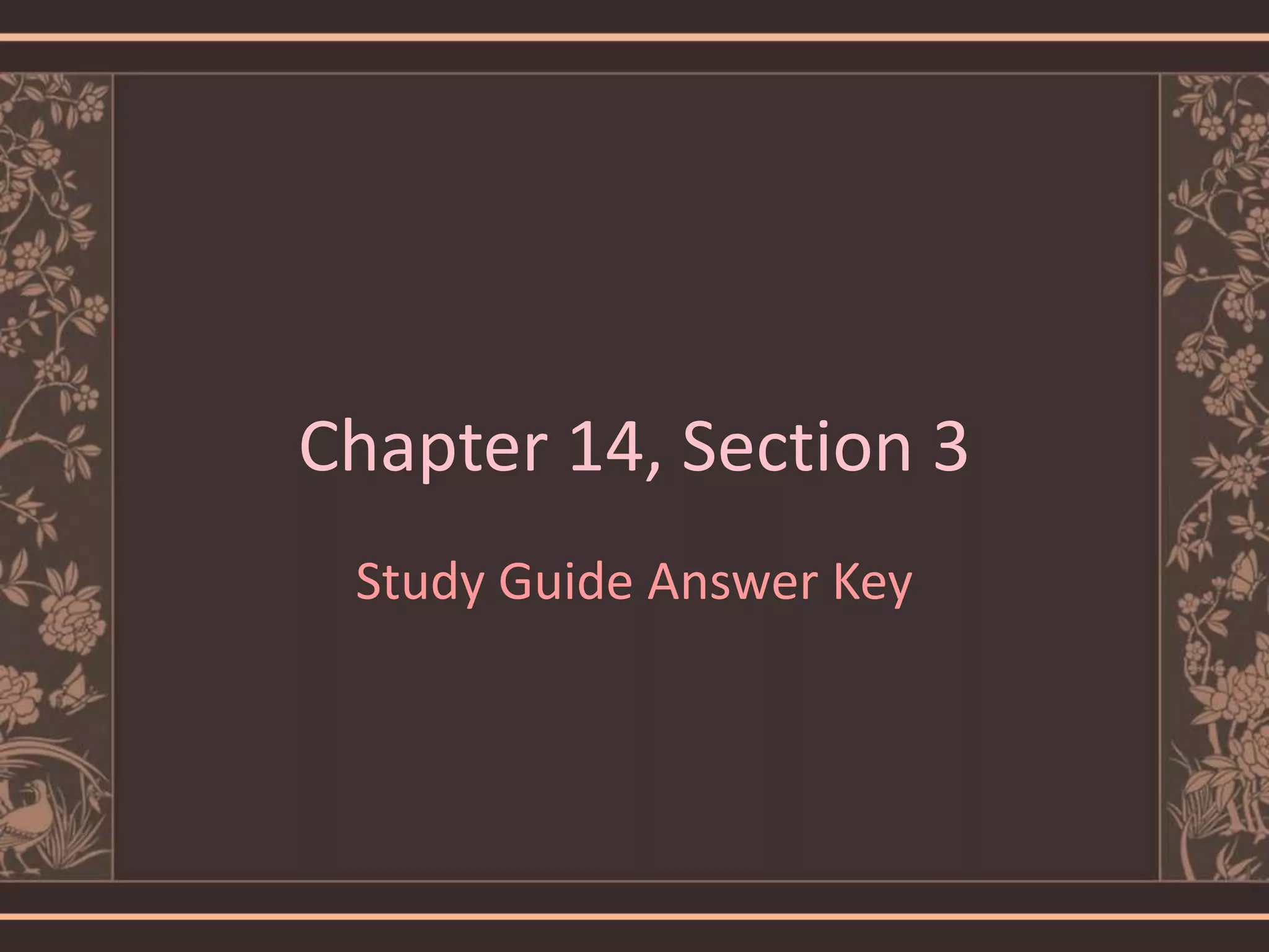 Chapter 14 section 3 | PPTX